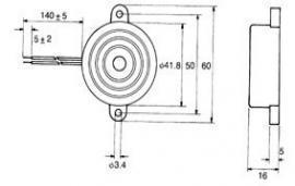Zoemer - Piezo buzzer - 0,4 khz - 78db