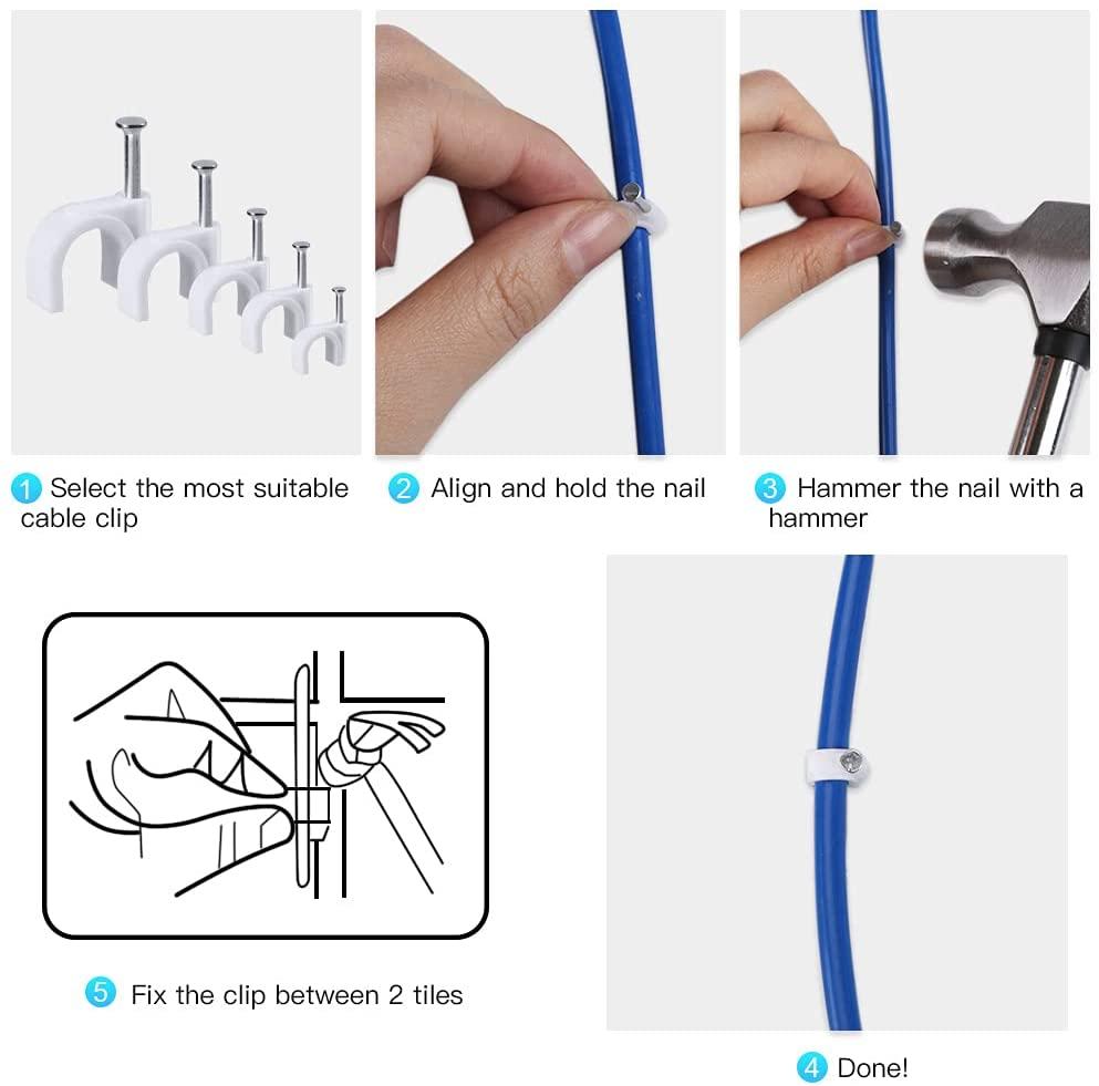 Cable management set with hook-and-loop fastener (17cm)6-piece set for ...